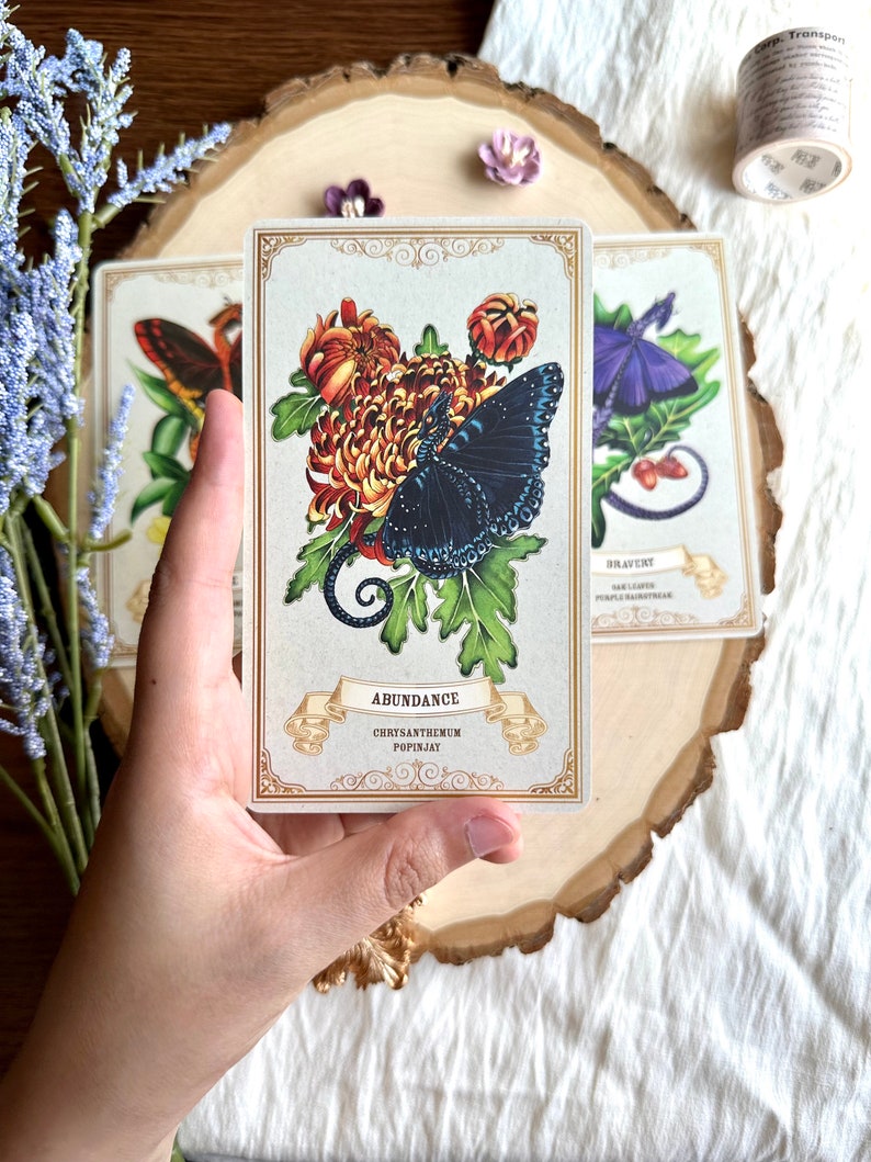 Butterfly Botanical Tarot Card Bookmark With Mystery Stickers - Etsy
