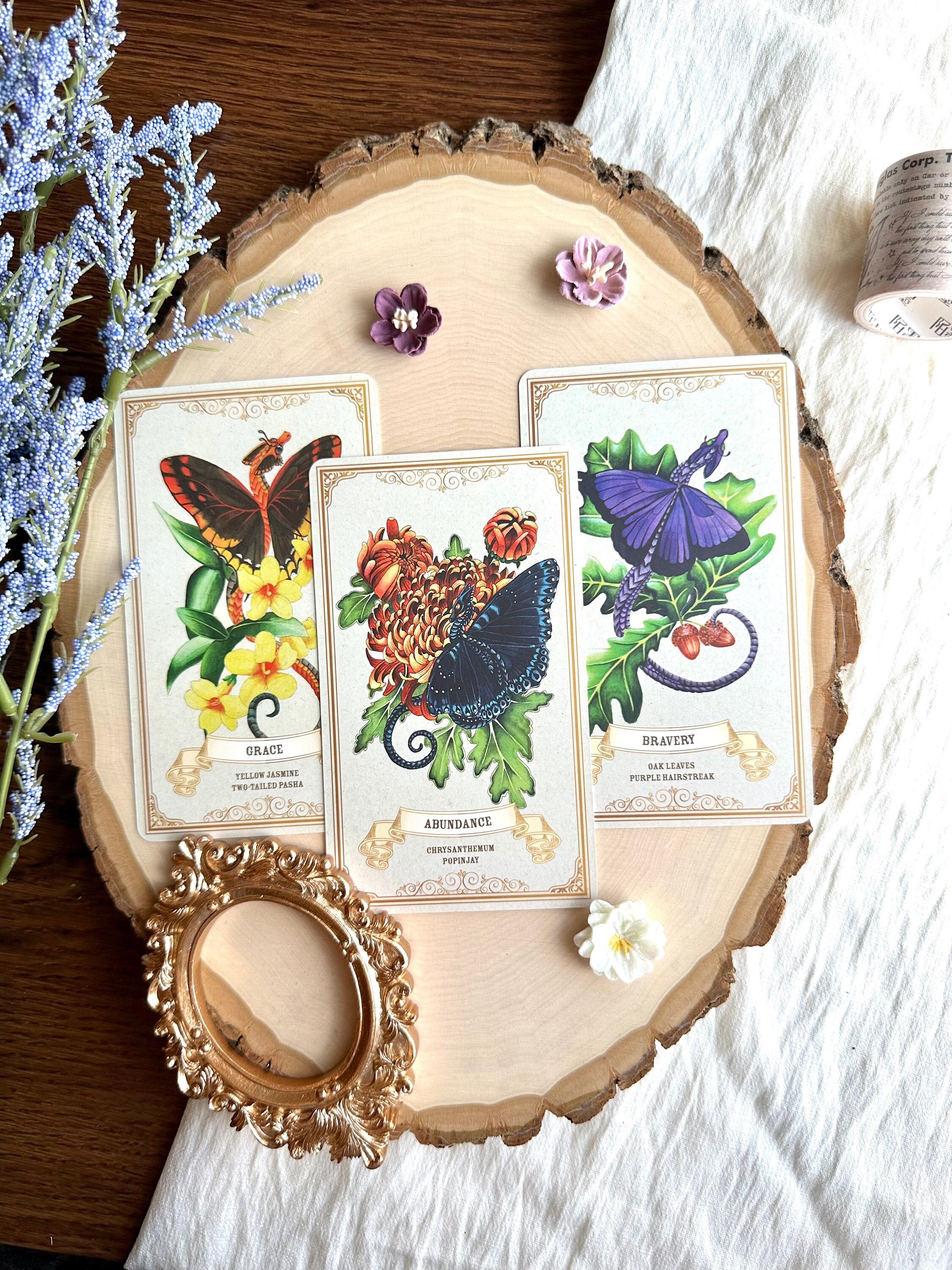 Butterfly Botanical Tarot Card Bookmark With Mystery Stickers - Etsy