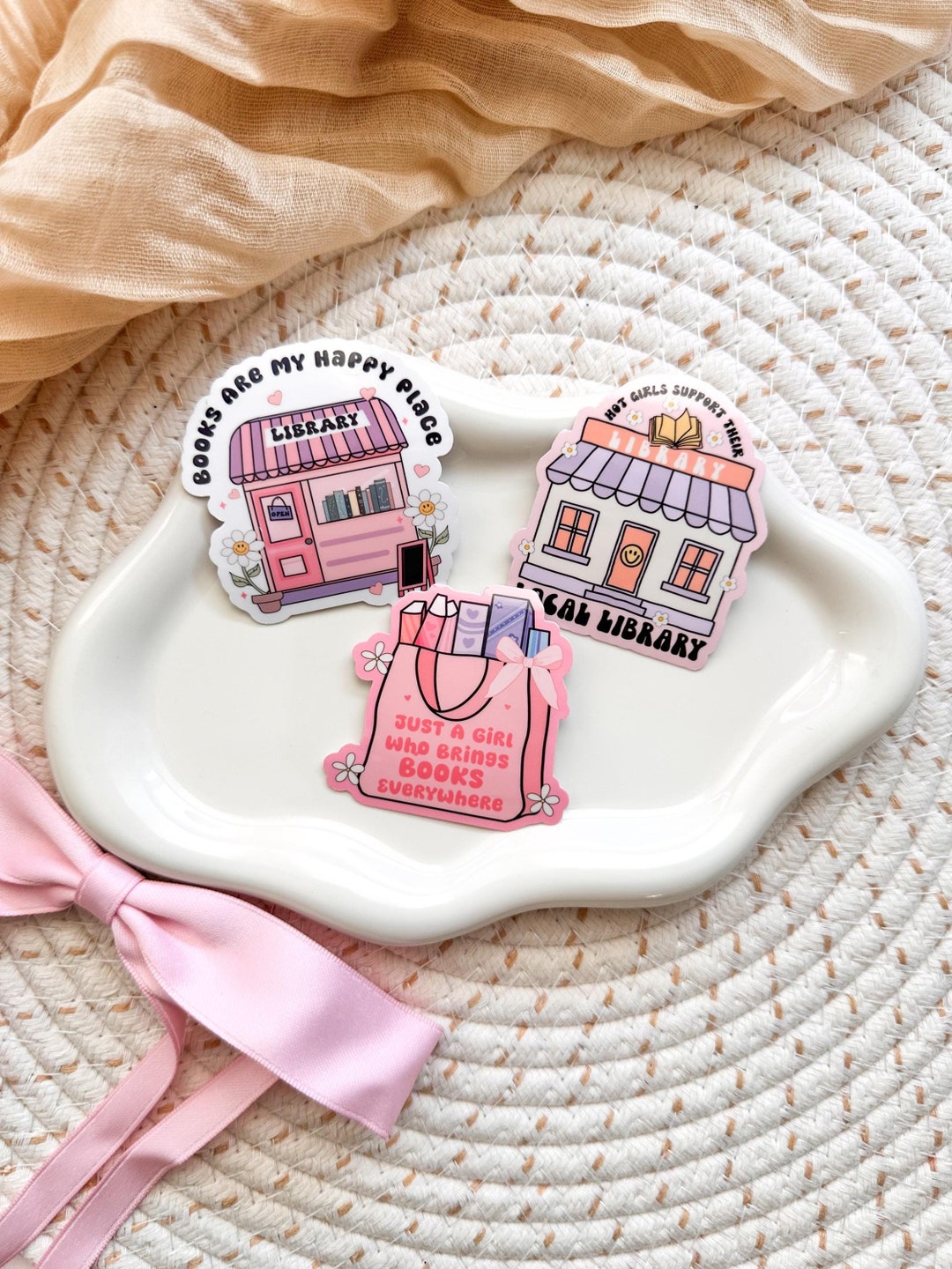 Books Are My Happy Place Sticker | Cute Bookish Stickers | Vinyl ...