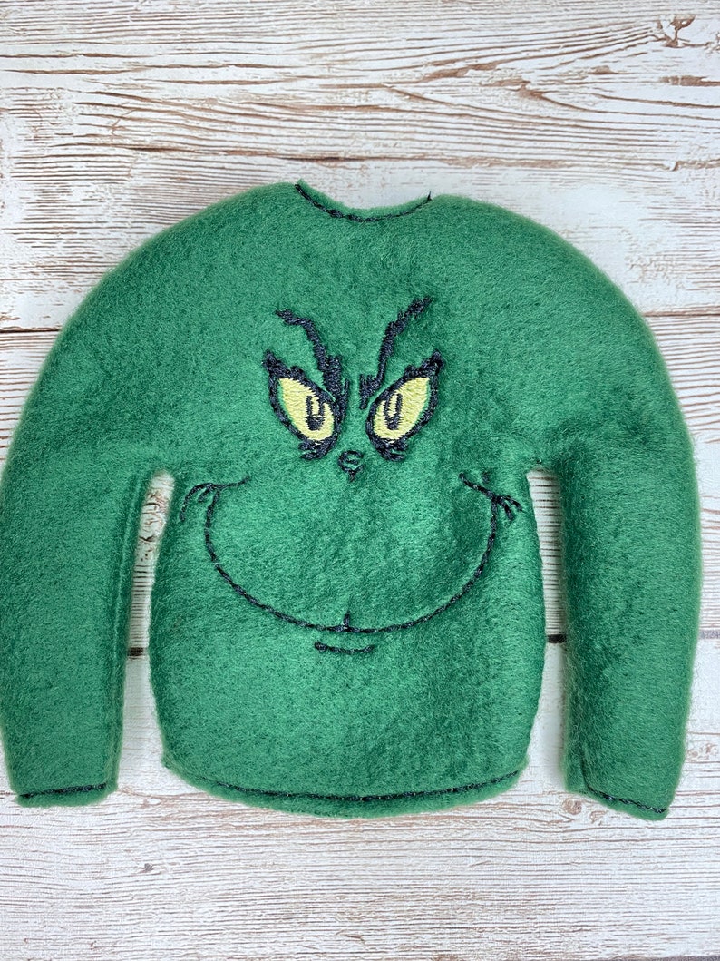 Santa's Elf Sweater Embroidery Design, Mr Grinch Elf Sweater Design ...