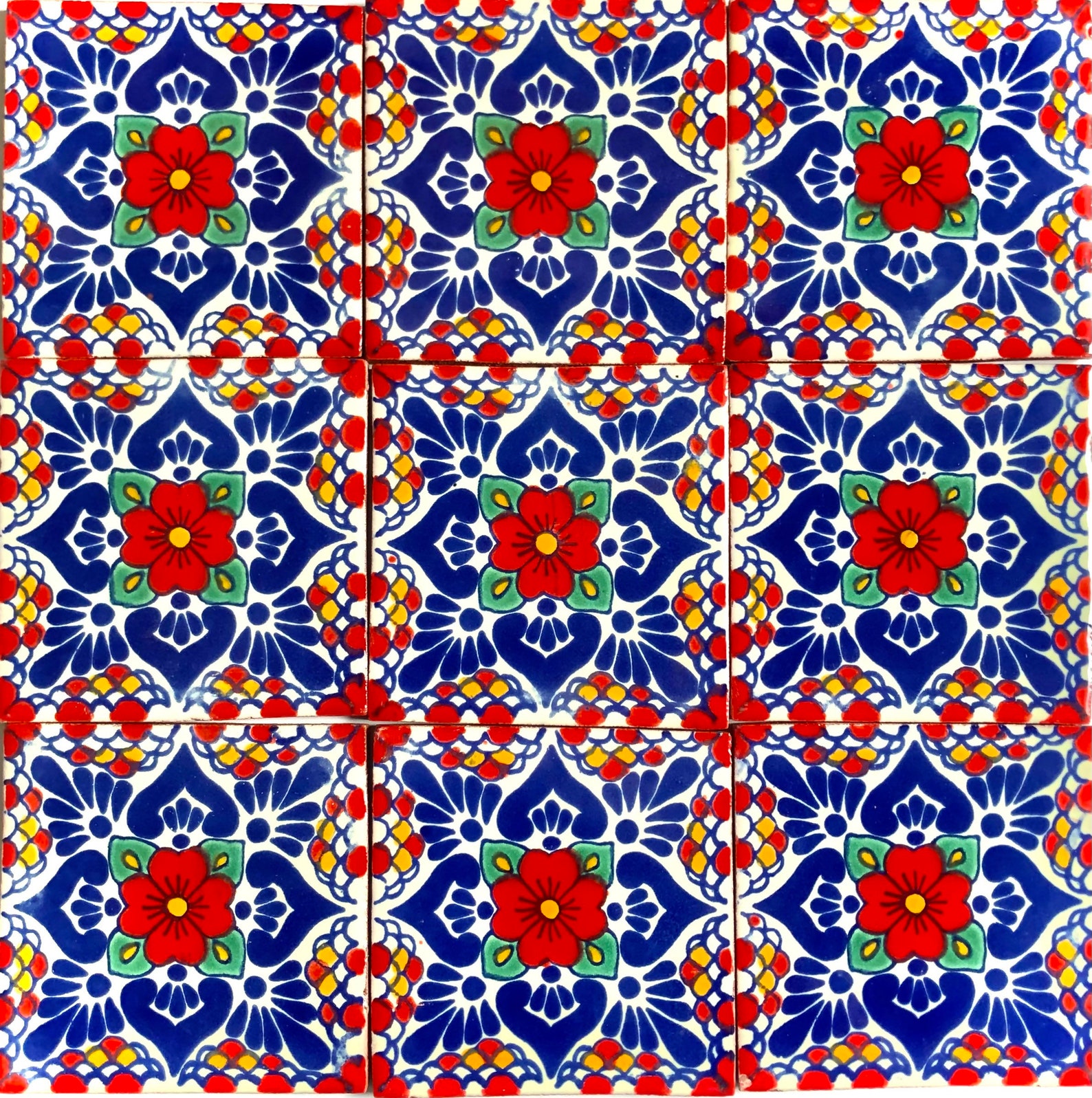 15 pieces of tile 4x4 hand painted | Etsy