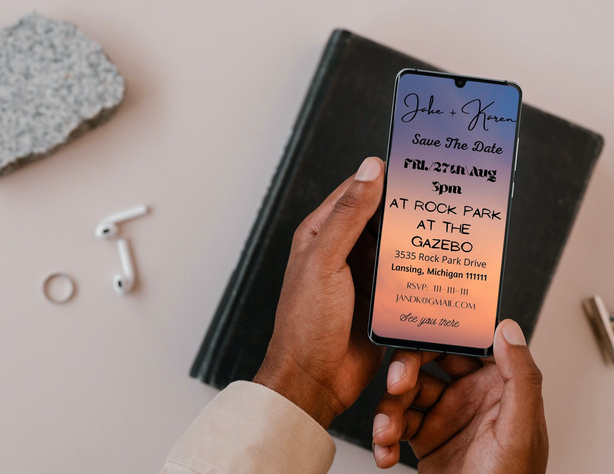 Editable Electronic Wedding Invitation Digital Smartphone - Etsy