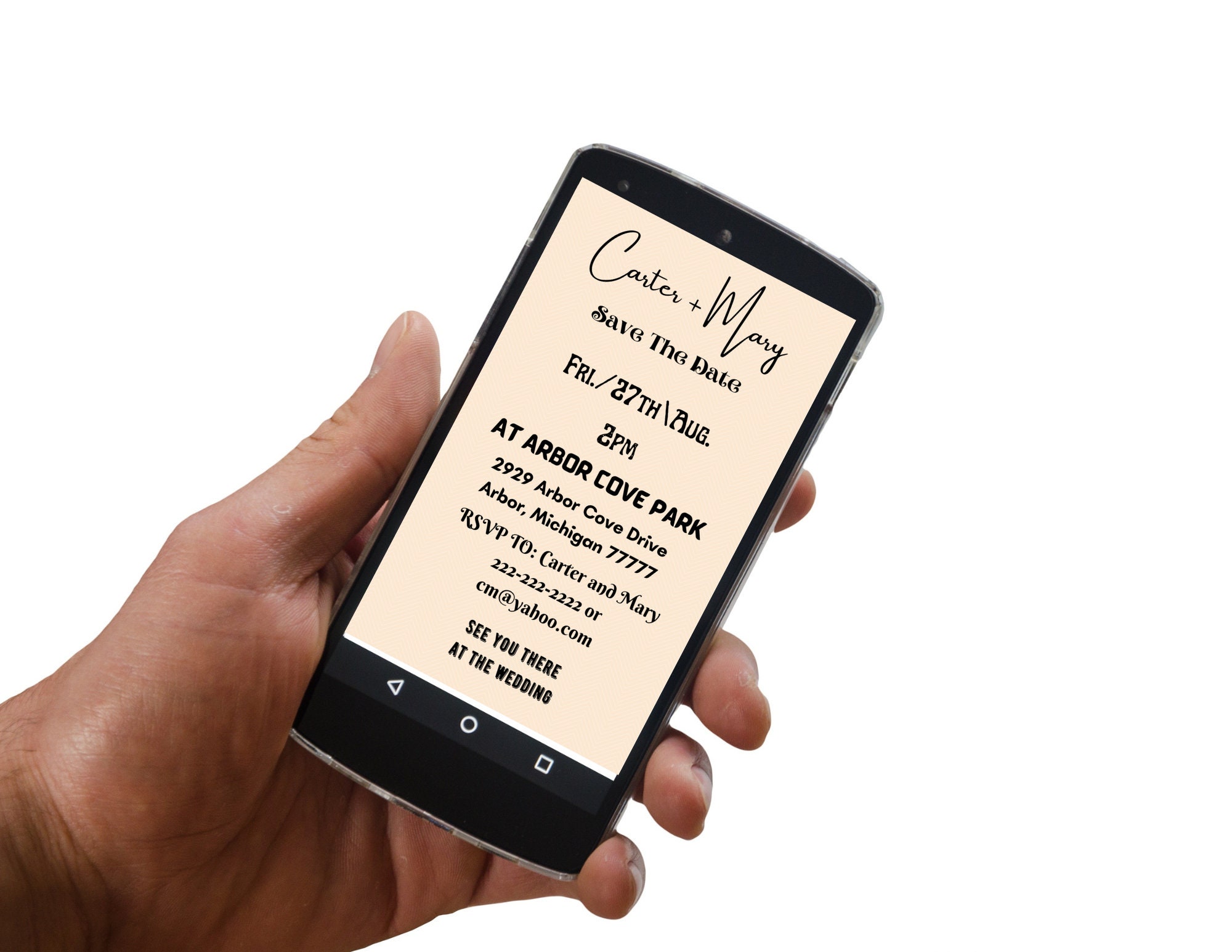 Editable Electronic Wedding Invitation Digital Smartphone DIY E-invite ...