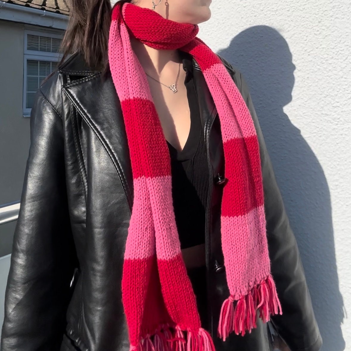 Handmade Knit Striped Scarf - Etsy