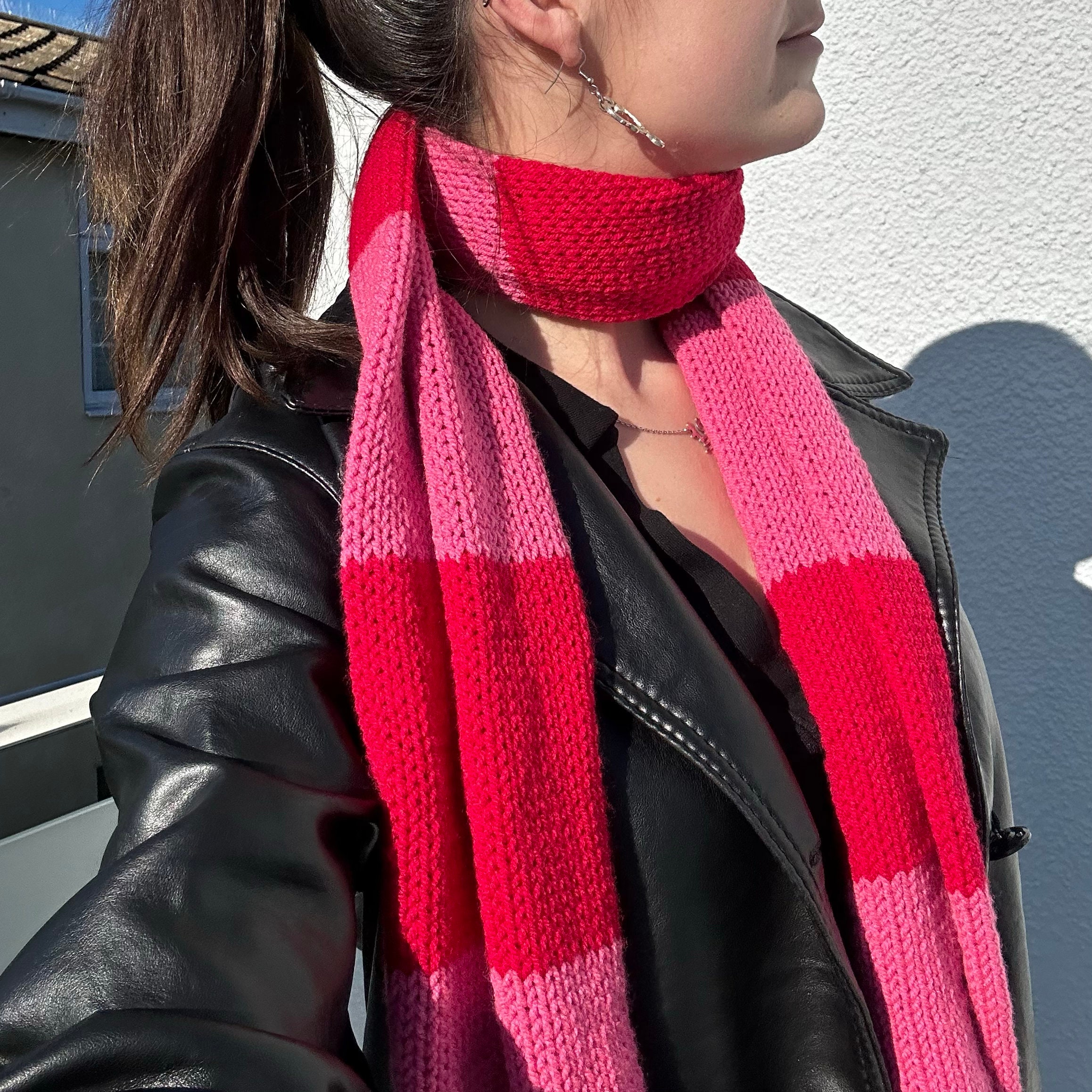 Handmade Knit Striped Scarf Etsy UK