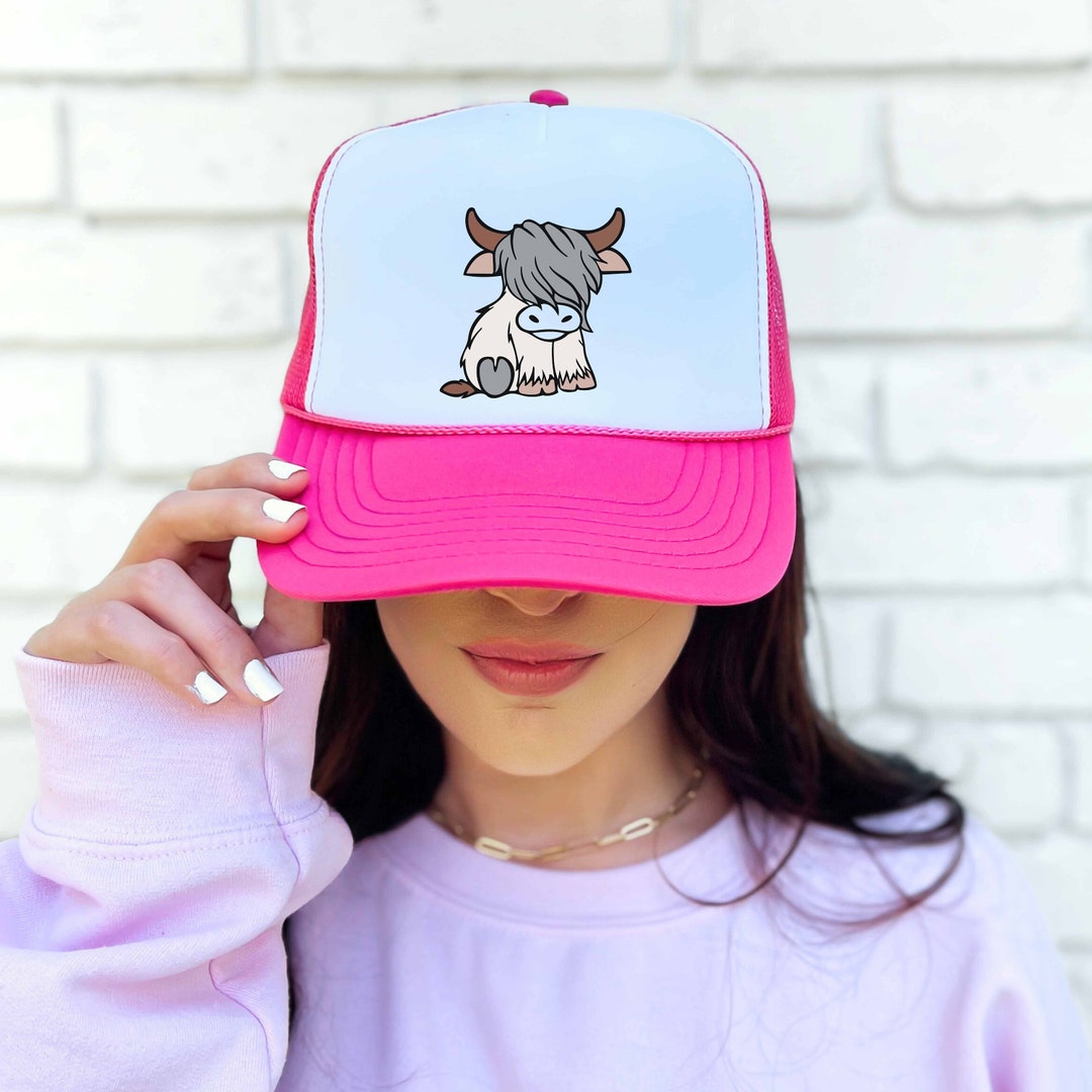 Highland Cow Trucker Hat, Cute Cow Hat, Western Hats for Women, Trendy ...