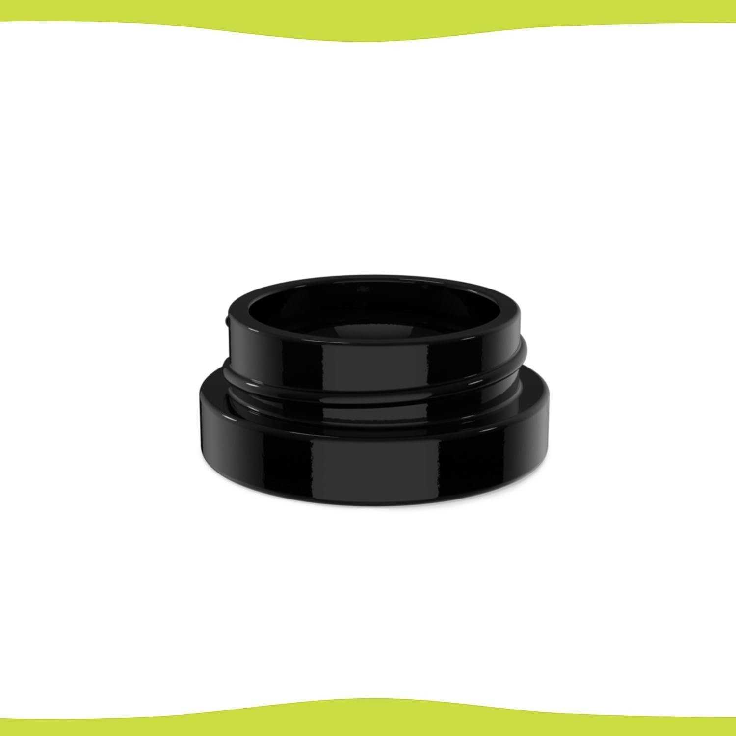 90 Pack 7ml Low Profile Thick Black Glass Containers With Black Lids ...
