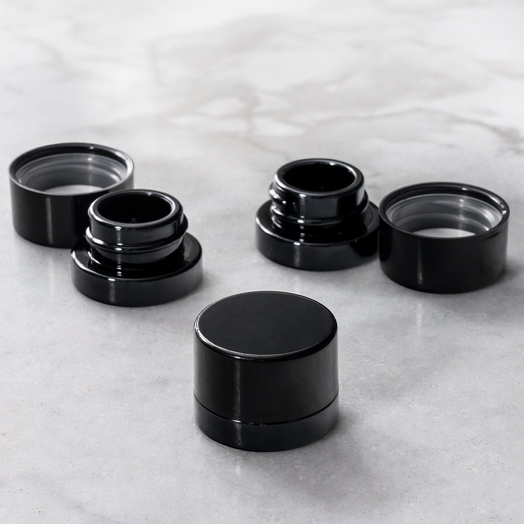 200 Pack - 5ml Thick Black Glass Containers With Black Child Resistant ...