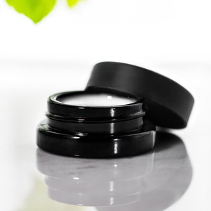 90 Pack - 7ml Low Profile Thick Black Glass Containers With Black Lids ...