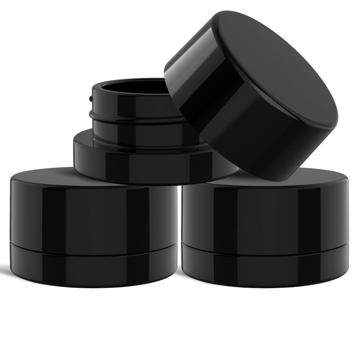 200 Pack - 9ml Thick Black Glass Containers With Black Child Resistant ...