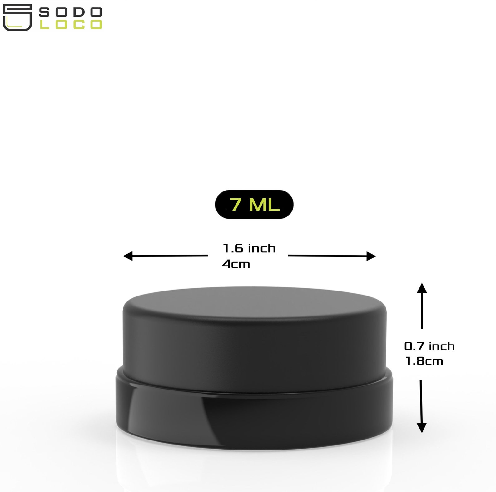 90 Pack - 7ml Low Profile Thick Black Glass Containers With Black Lids ...