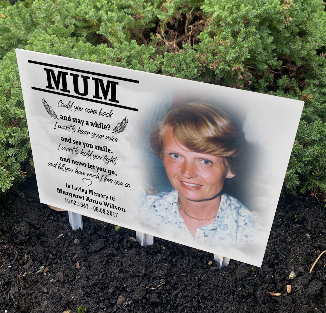 Personalised Grave Marker for Mum, Mom, Nanny, Cemetery Grave Memorial ...