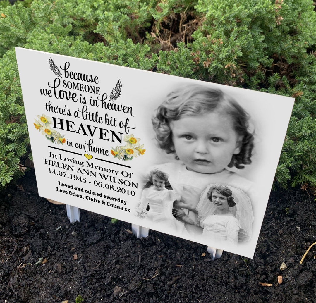 Beautiful Cemetery Grave Marker, Personalised Grave Memorial, Acrylic ...