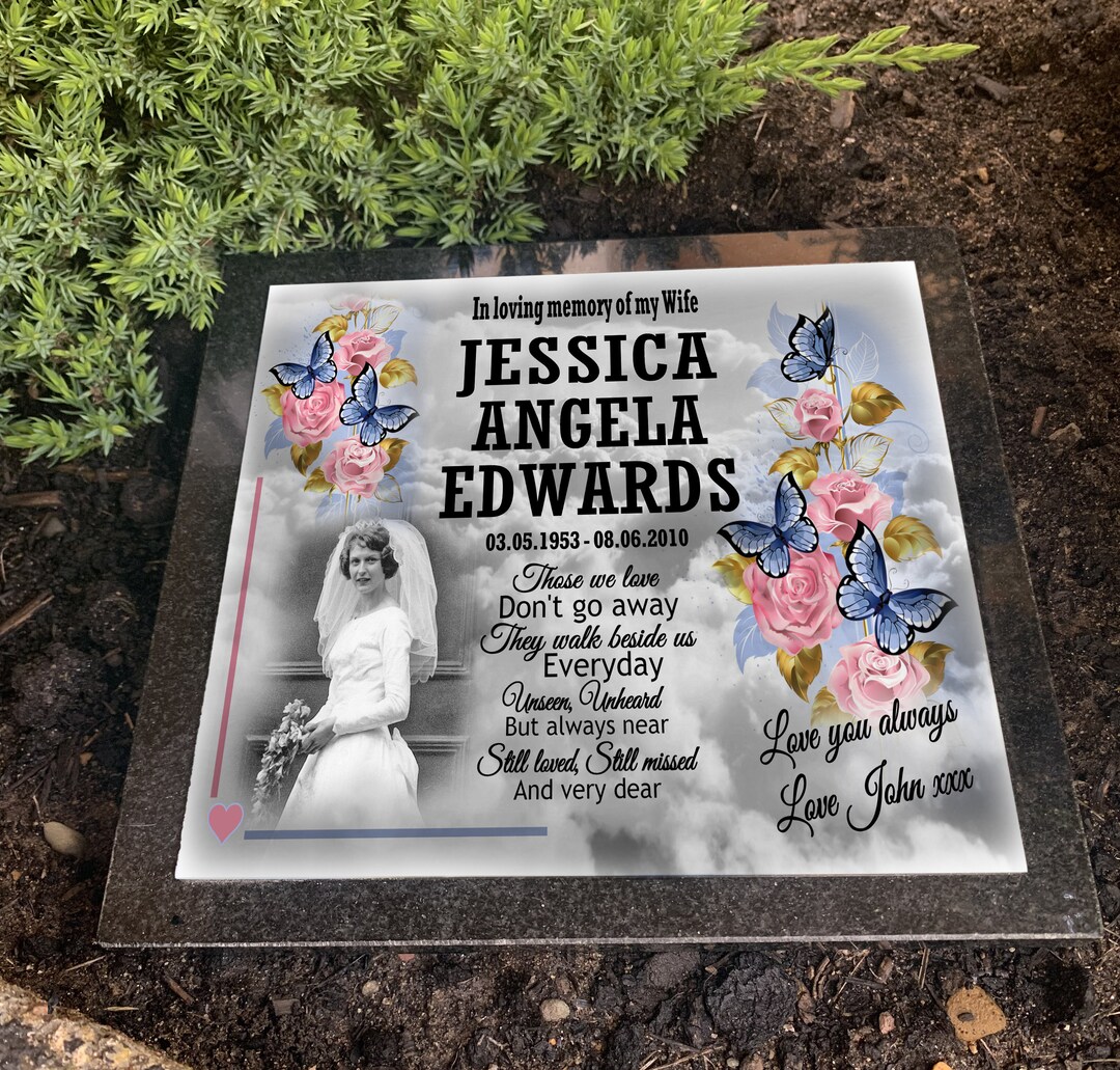 Solid Granite Headstone Grave Marker, 20cm X 20cm X 1.5cm, Any Design ...