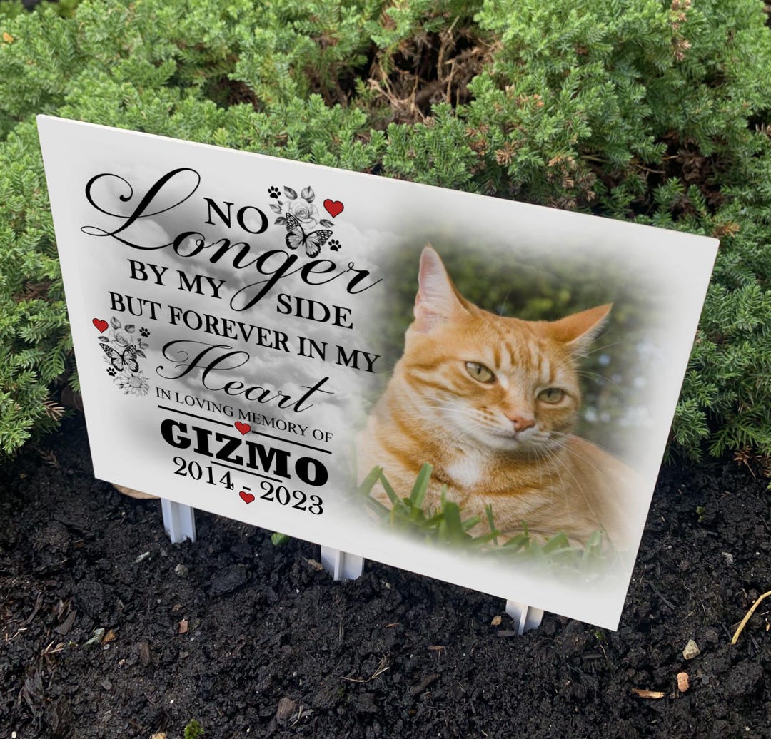 Cat Grave Marker, Custom Printed Pet Memorial, Pet Cemetery or Garden ...