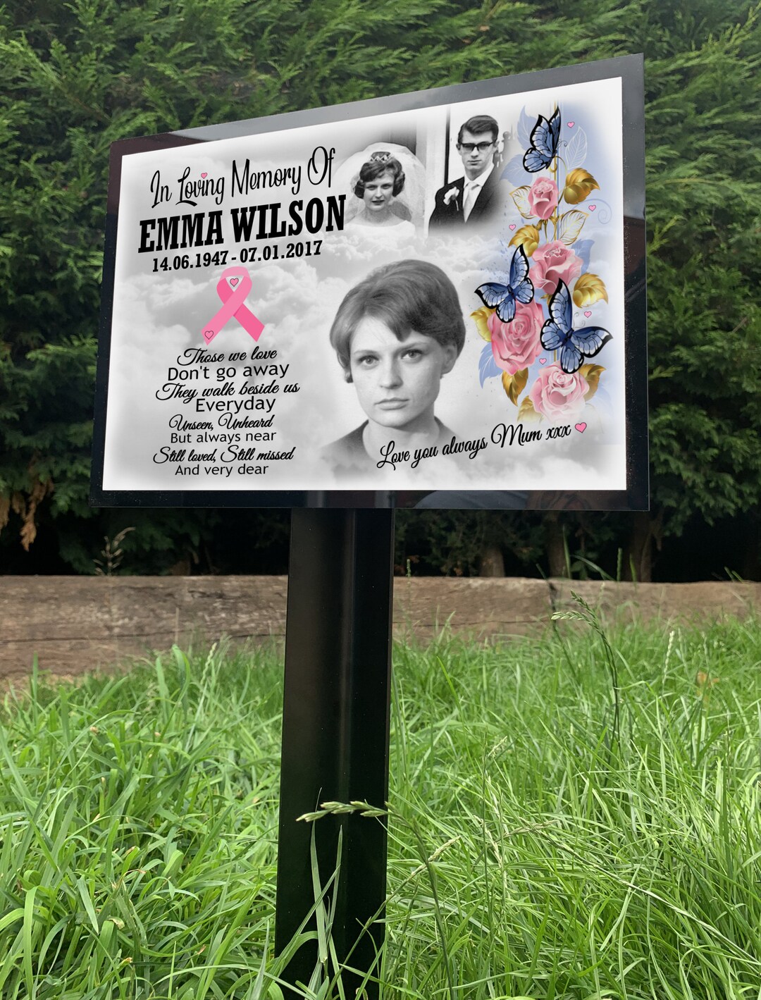 Personalized Grave Memorial, Graveside Marker With Photo Plaque ...