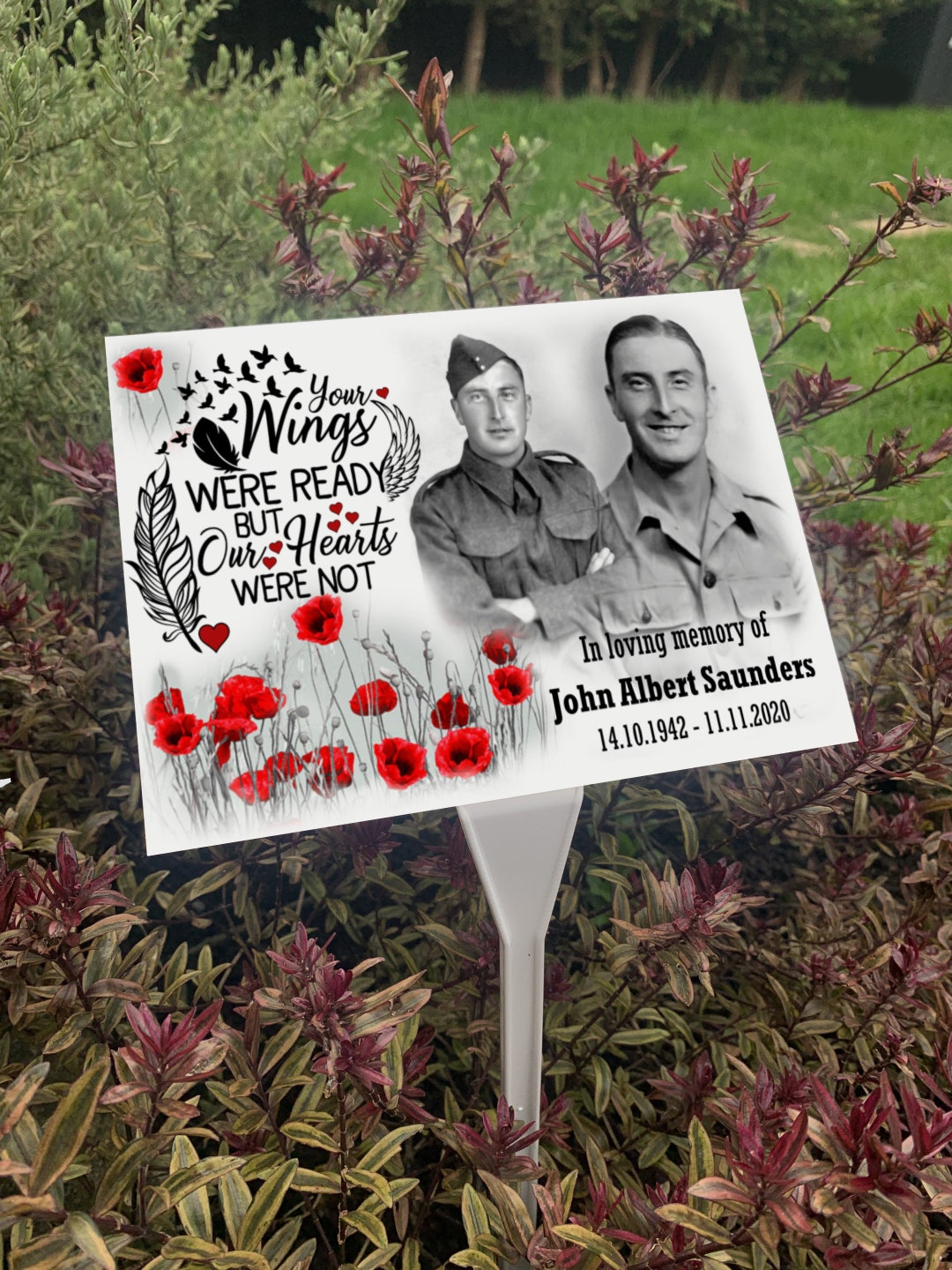 Personalised Grave Marker With Large Ground Stake - Temporary Grave ...