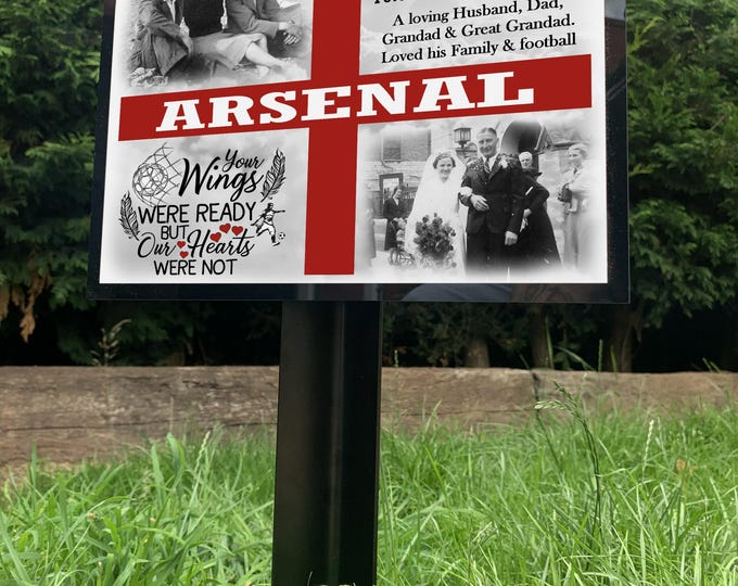Personalised Large Cemetery Grave Marker, Acrylic Photo Plaque and ...