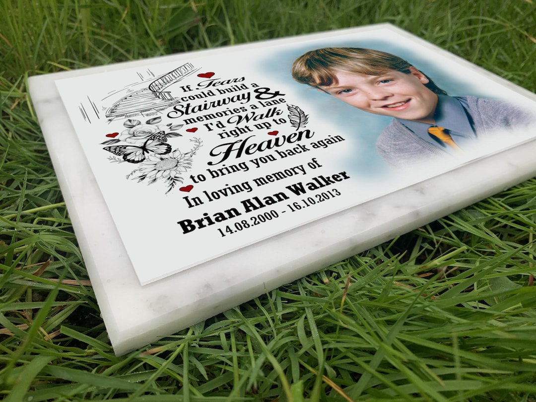 Grave Headstone, Memorial Grave Marker, Personalized Graveside Stone ...