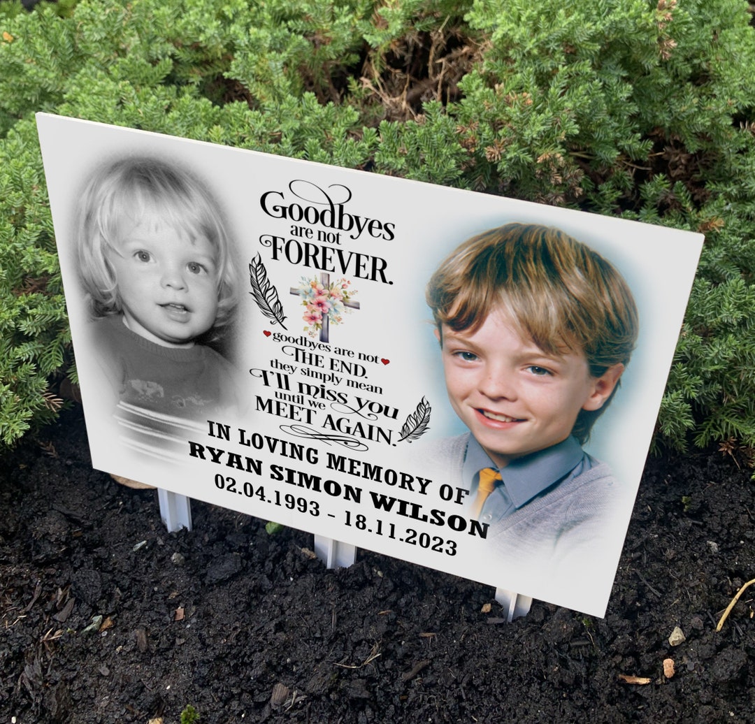 Beautiful Grave Memorial Plaque and Stake, Personalised Grave Marker ...