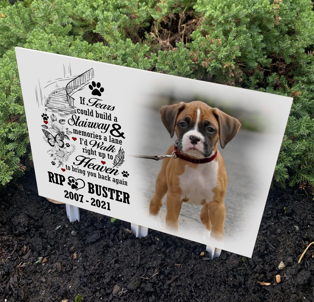 Dog Graveside Acrylic Headstone, Pet Grave Marker, Custom Printed Photo ...
