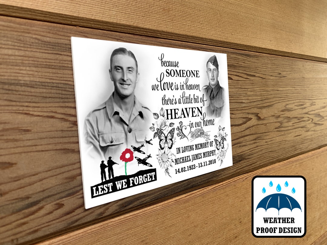 Memorial Bench Plaque, Wall Plaque, Photo Plaque, Remembrance Gift ...