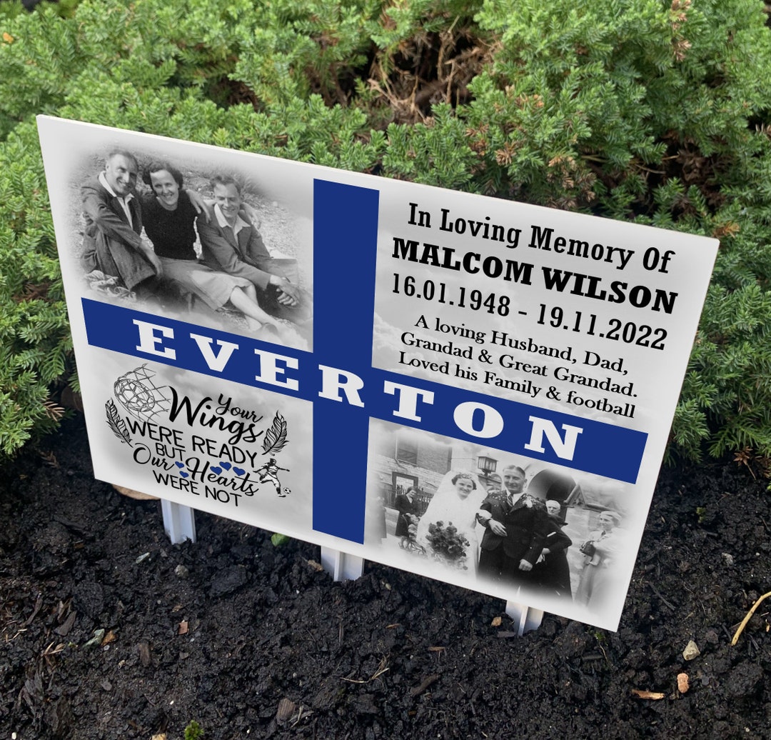 Everton Cemetery Grave Marker, Football Headstone, Personalised Outdoor ...