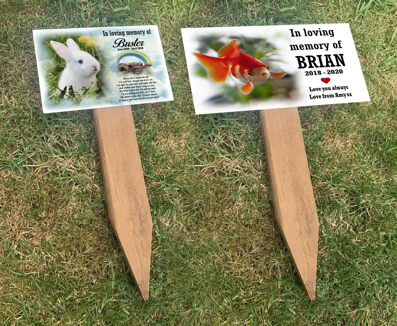 Grave Marker Wooden Tree Stake With Personalised Memorial | Etsy