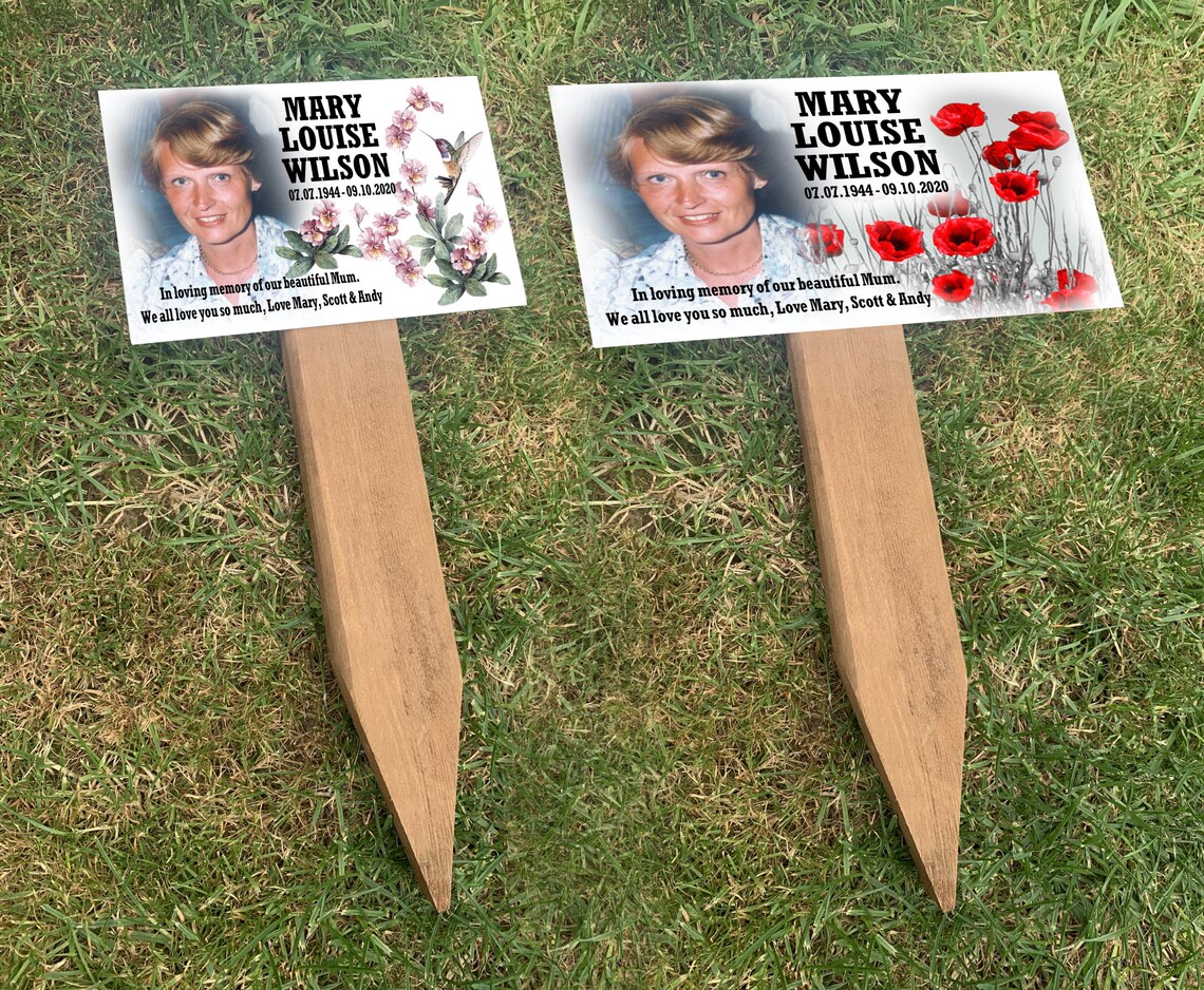 Grave Marker Wooden Tree Stake With Personalised Memorial | Etsy