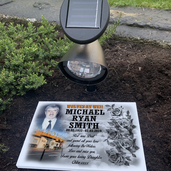 Solar Memorial Photo Plaque - Etsy