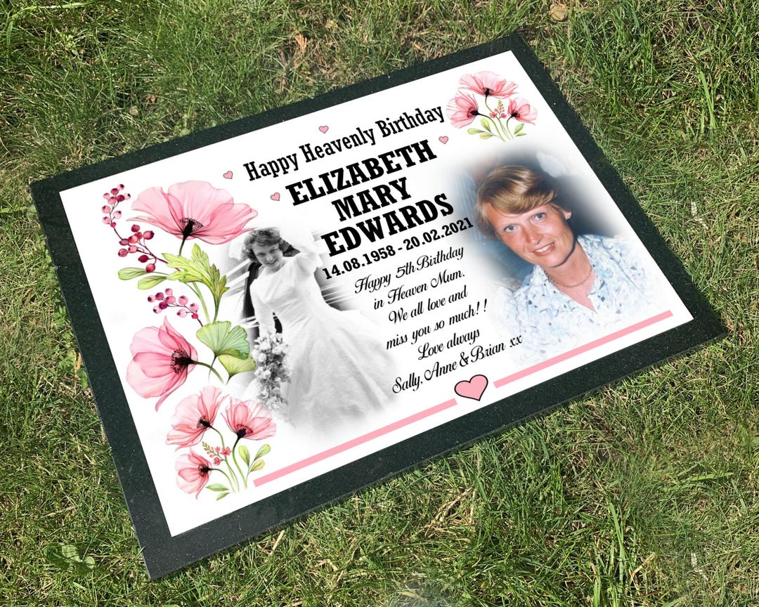 Personalized Headstone, Grave Marker, Graveside Memorial, Solid Granite ...