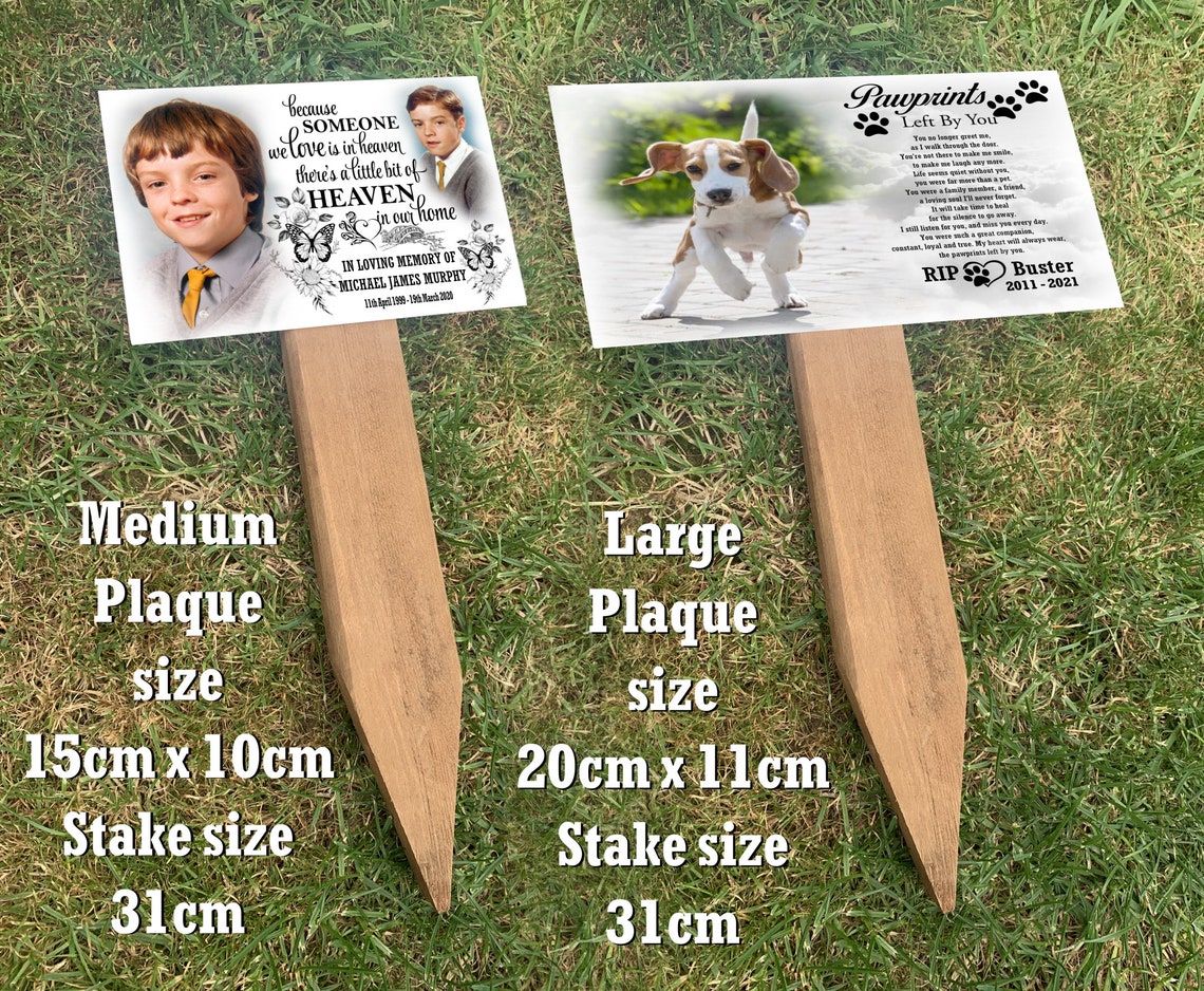 Grave Marker Wooden Tree Stake With Personalised Memorial | Etsy