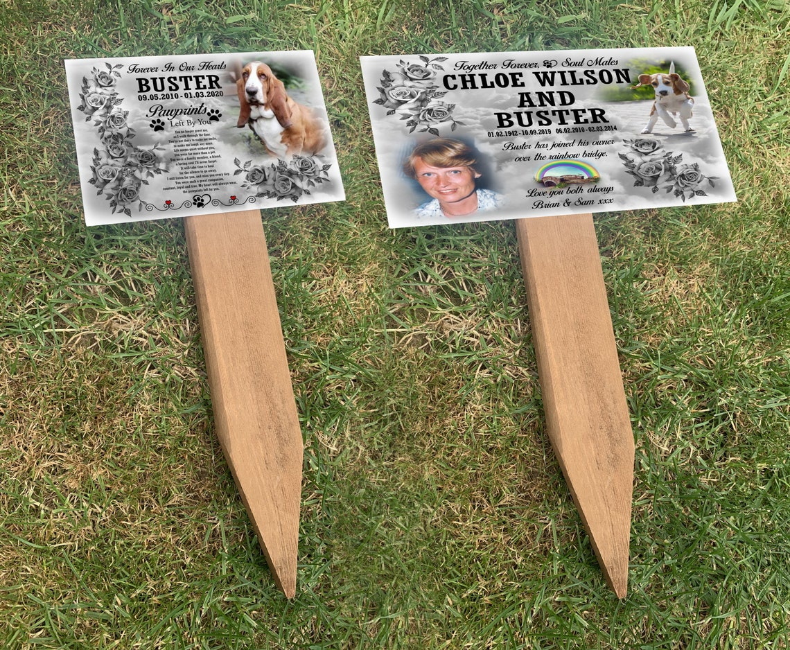 Grave Marker Wooden Tree Stake With Personalised Memorial | Etsy