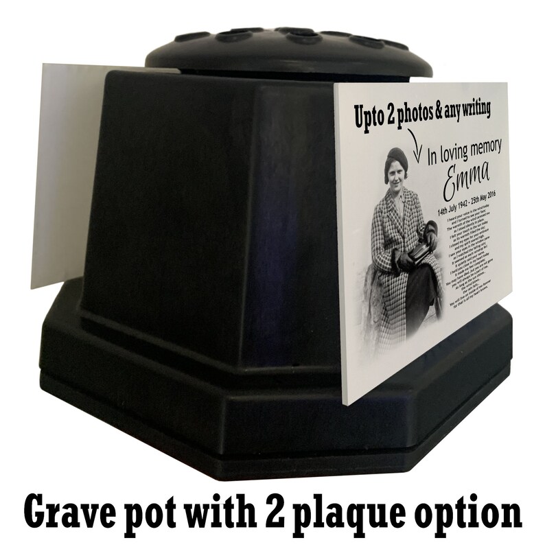 Personalized Flower Pot Grave Marker Black Weighted Flower - Etsy