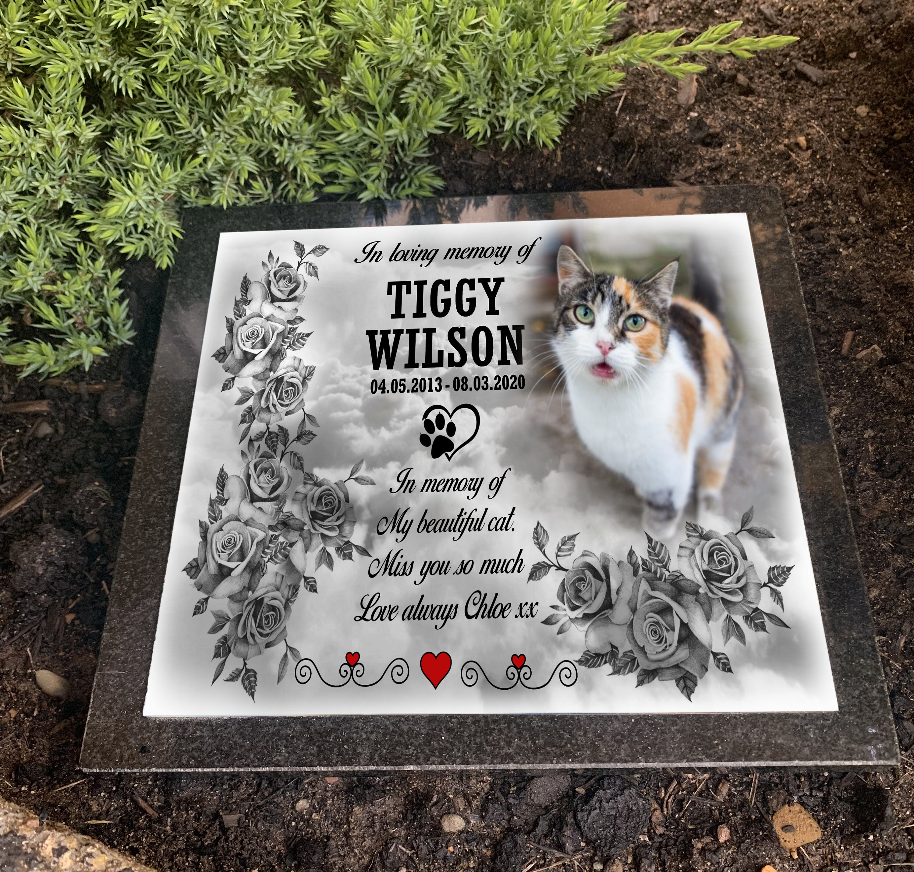 Fishing Sport Design, Solid Granite Headstone Grave Marker, 20cm X 20cm ...
