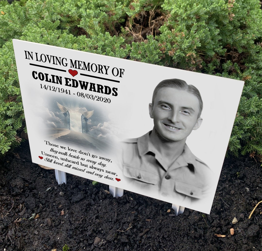 Garden or Cemetery Grave Memorial, Personalised Grave Marker, Photo ...