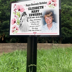Large Luxury Grave Marker, Personalized Photo Plaque, Graveside Memorial, Weather Resistant ...