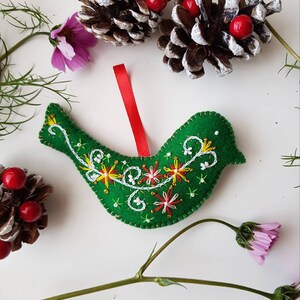 Folk Art Felt Embroidered Birds - Etsy