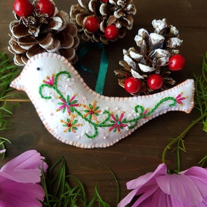 Folk Art Felt Embroidered Birds - Etsy