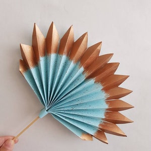 Large Sun Palm Paper Fan Cake Topper Duos - Etsy