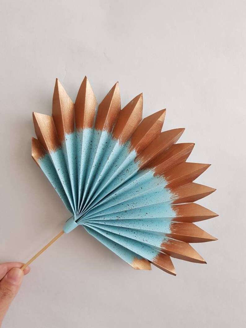 Large Sun Palm Paper Fan Cake Topper Duos - Etsy