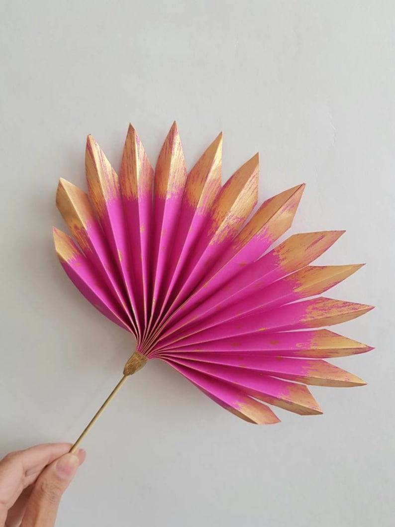 Large Sun Palm Paper Fan Cake Topper Duos - Etsy
