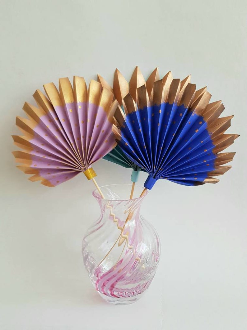 Large Sun Palm Paper Fan Cake Topper Duos - Etsy