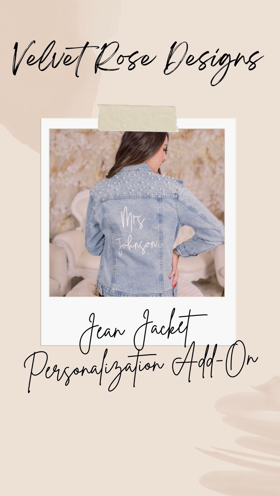 Bride Jean Jacket Personalization Add-on, Jacket NOT Included - Etsy