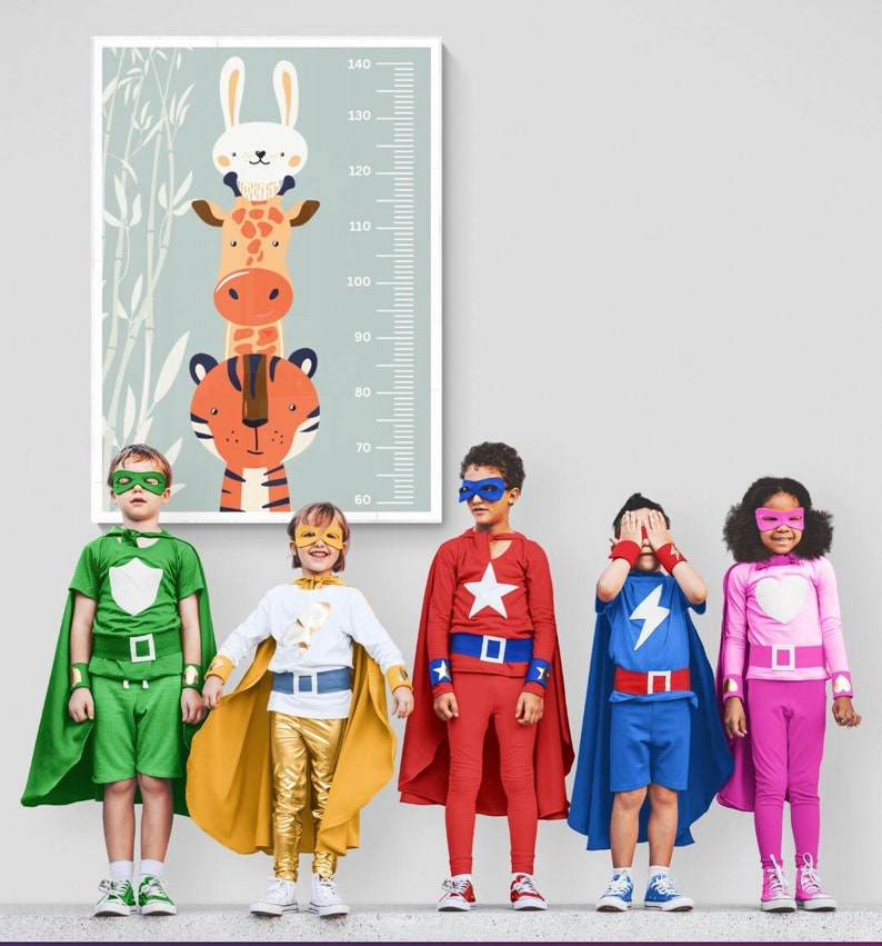 Safari Height Chart Poster Digital Wall Art Digital - Etsy