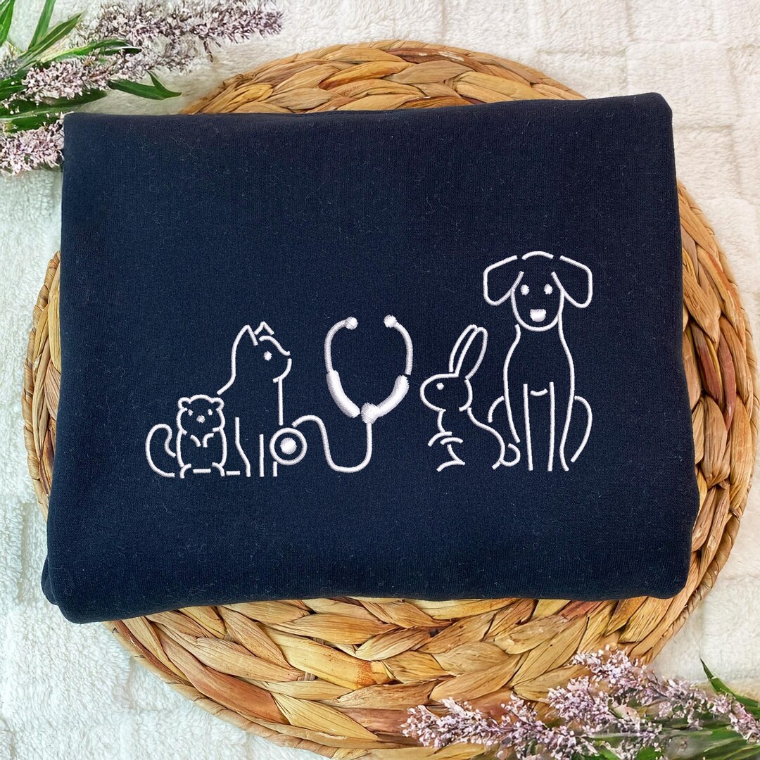 Embroidered Veterinarian Shirt - Animal Doctor Sweatshirt - Embroidered ...
