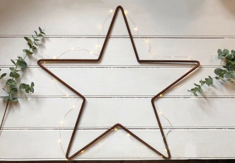 Rusty Metal Star Rustic Hanging Outline Star Garden Decor - Etsy UK
