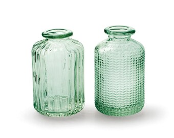 Ribbed Glass Vase - Etsy UK