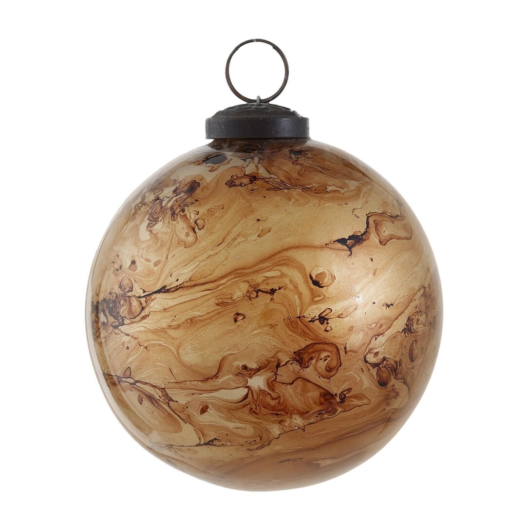 Gold Marbled Glass Bauble Extra Large Giant Bauble Bronze - Etsy