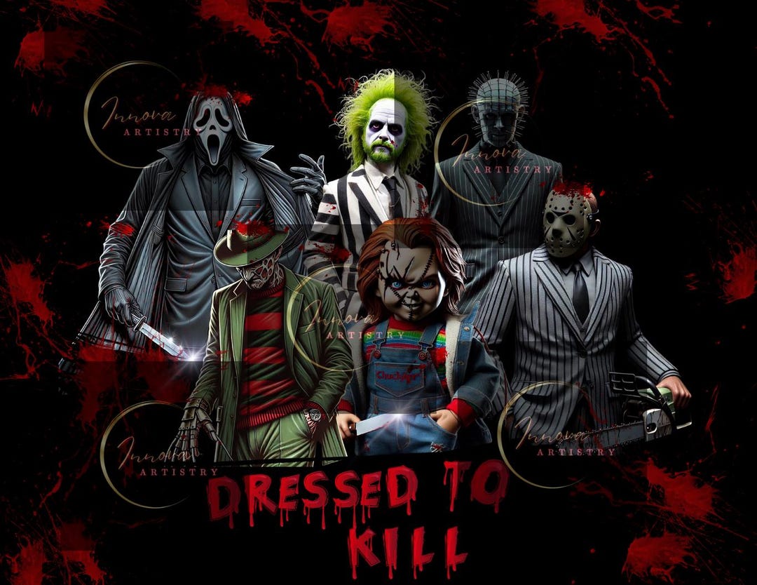 Dressed to Kill - Digital Art Print of Horror Icons in Suits - Etsy